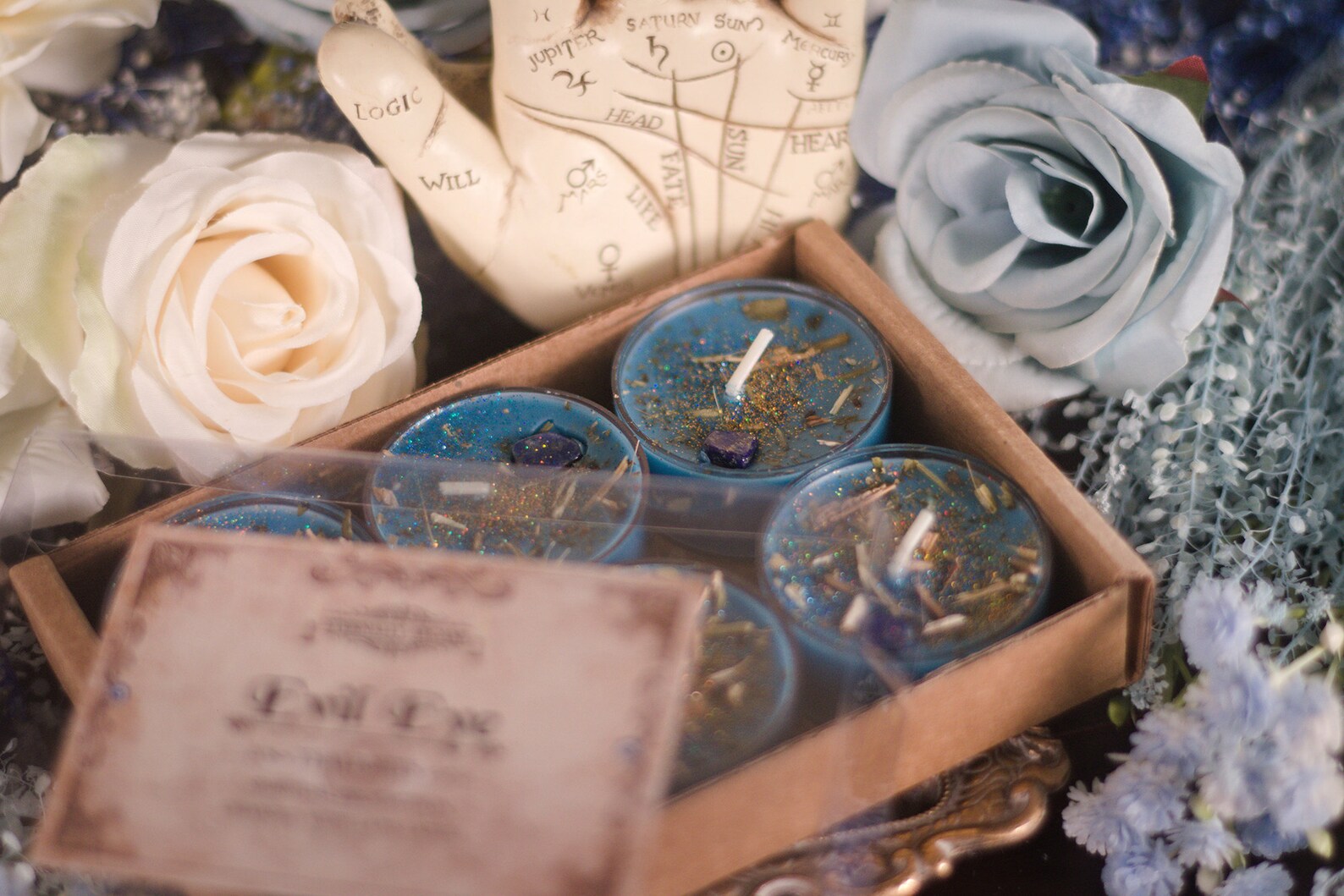 Evil Eye Protection Crystal Ritual Spell Candle Tealights - Etsy