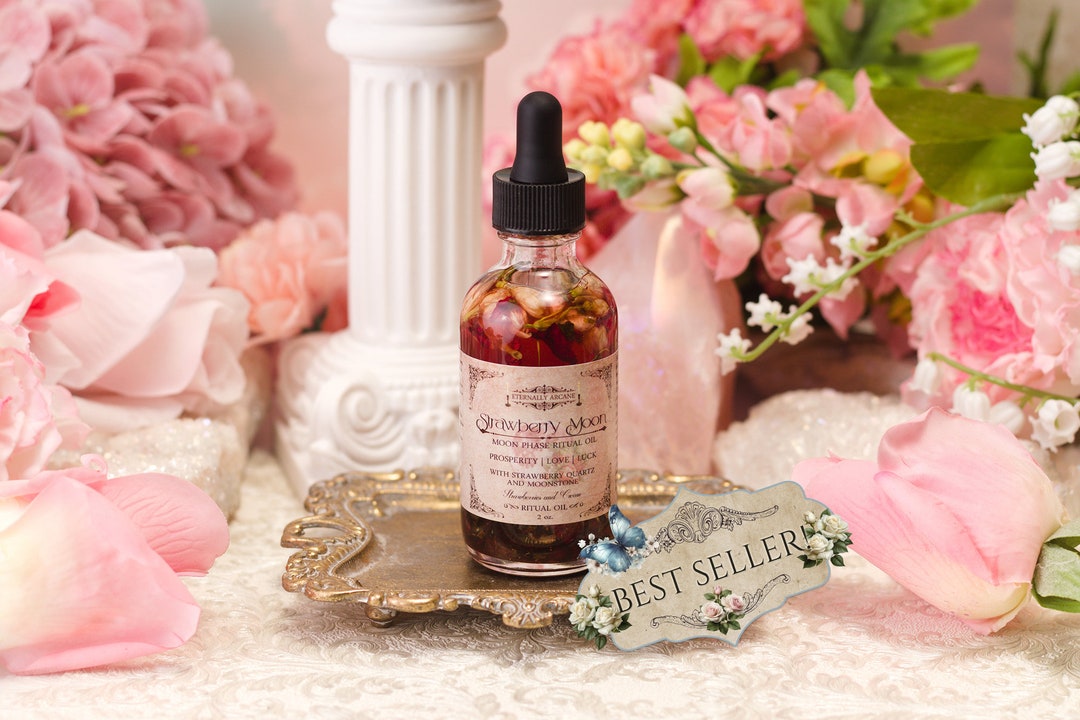 Strawberry Moon Phase Ritual Oil™ Moon Magick Spell Oil | Strawberry ...