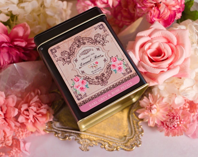 Eternal Rose™ Luxury Organic Herbal Tea Tin | Rose Tea | Black Earl ...