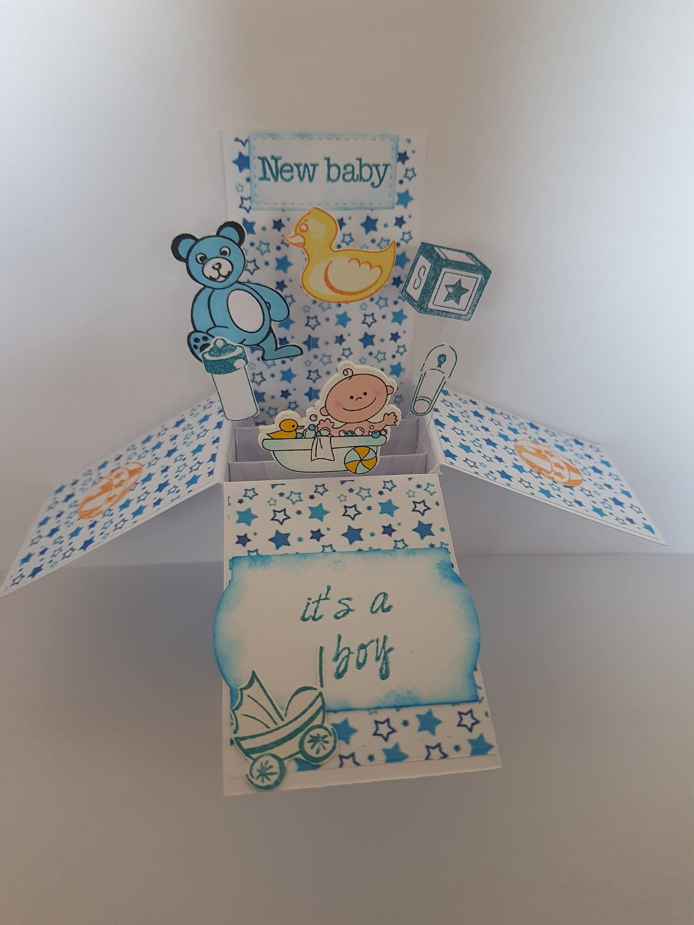 Newborn Baby Boy Pop up Card*new Baby Pop up Card*it's a Boy Pop up ...