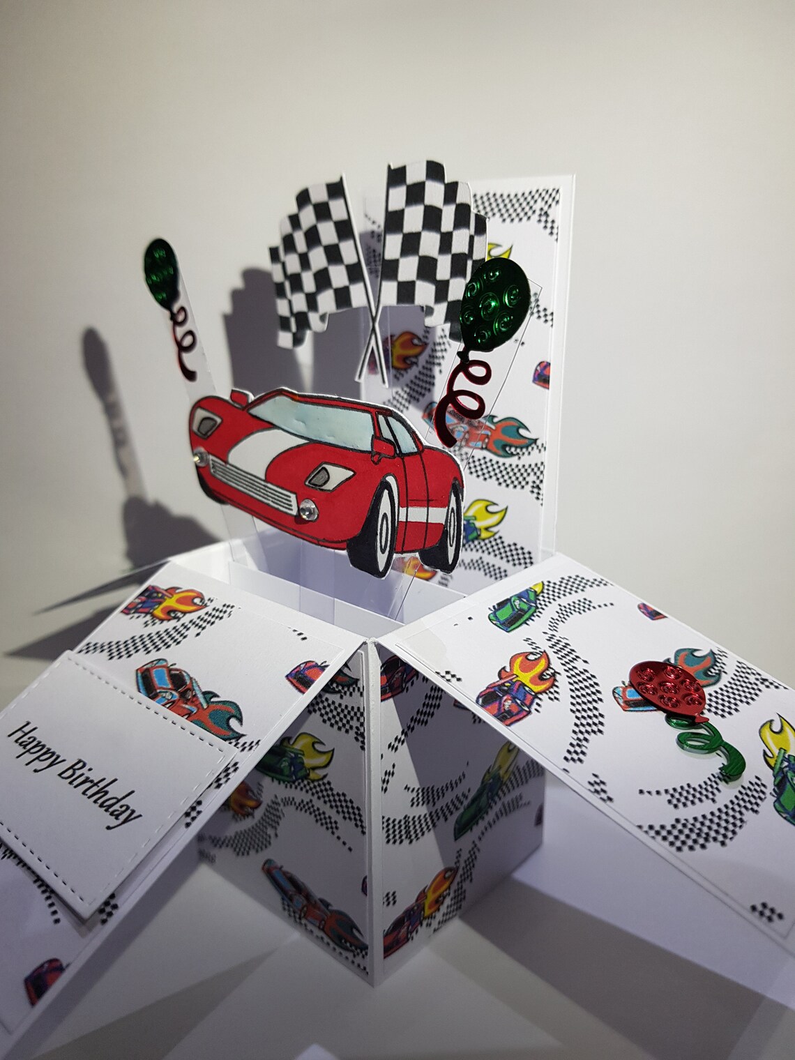 Racing Car Pop up Card*happy Birthday Pop Up*well Done Pop Up ...