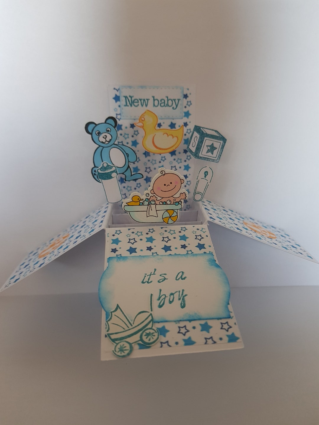 Newborn Baby Boy Pop up Card*new Baby Pop up Card*it's a Boy Pop up ...