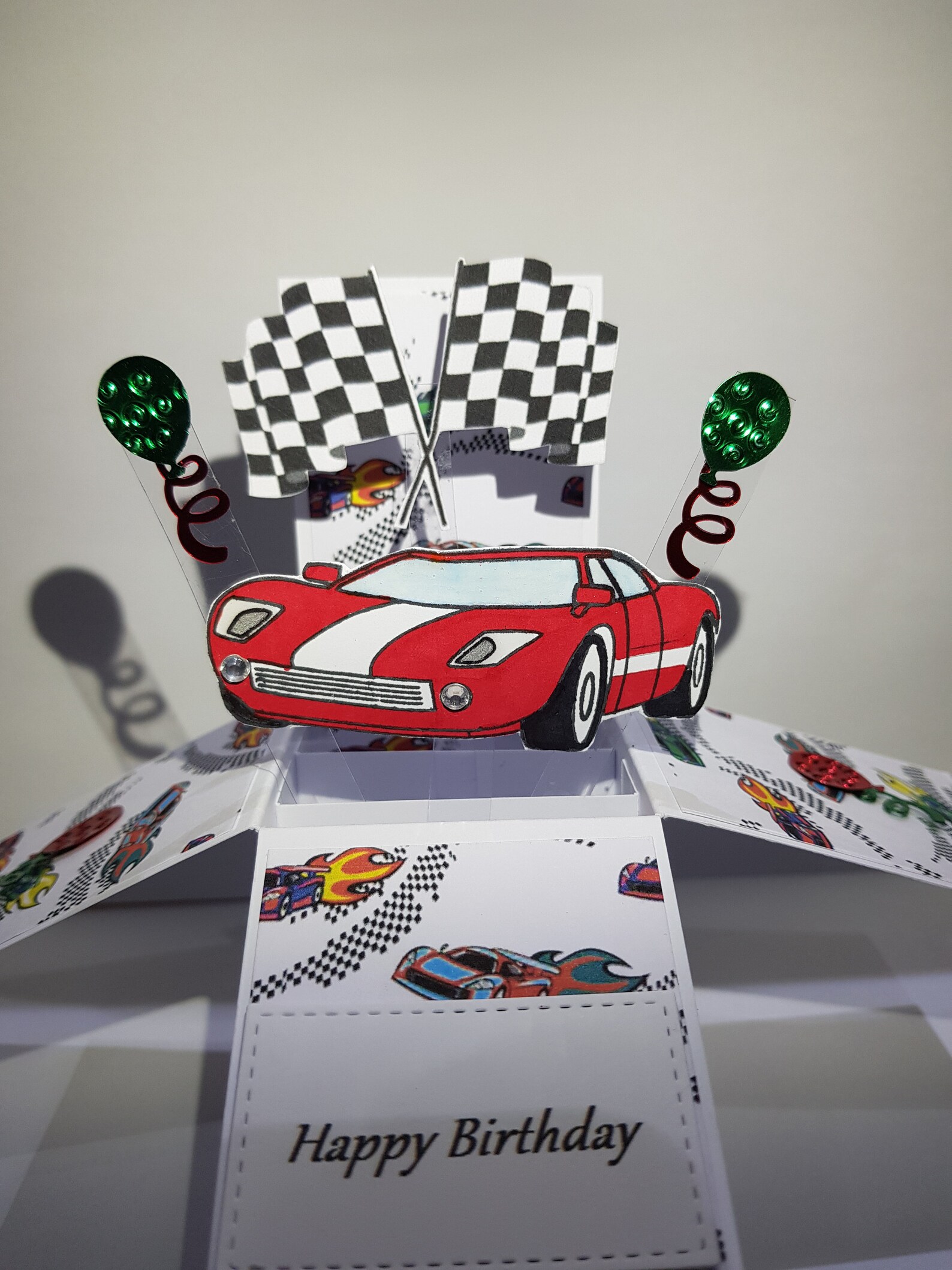 Racing Car Pop up Cardhappy Birthday Pop Upwell Done Pop - Etsy UK