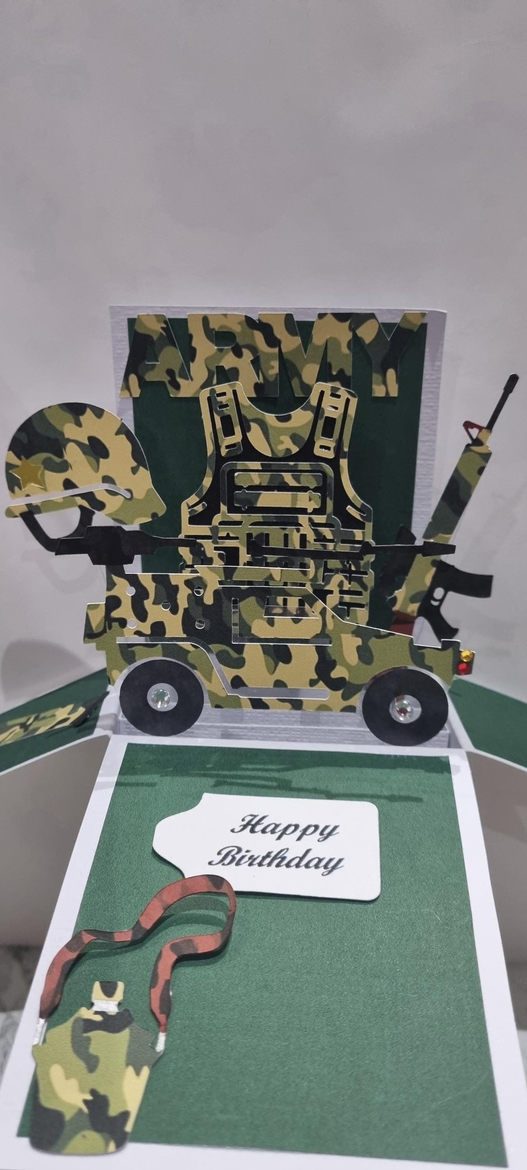 Army Pop up Box Card*happy Birthday Pop up Box*father's Day Pop Up ...