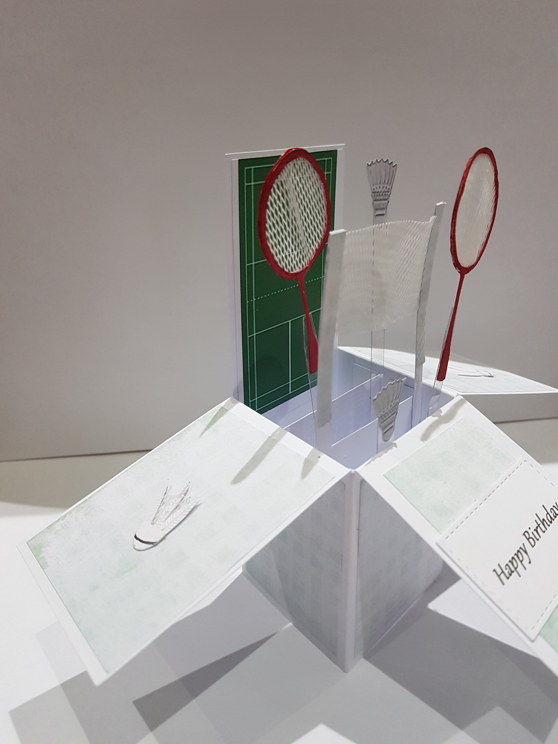 Badminton Pop up Box Card*mothers Day Pop Up*father's Day Pop Up*happy ...