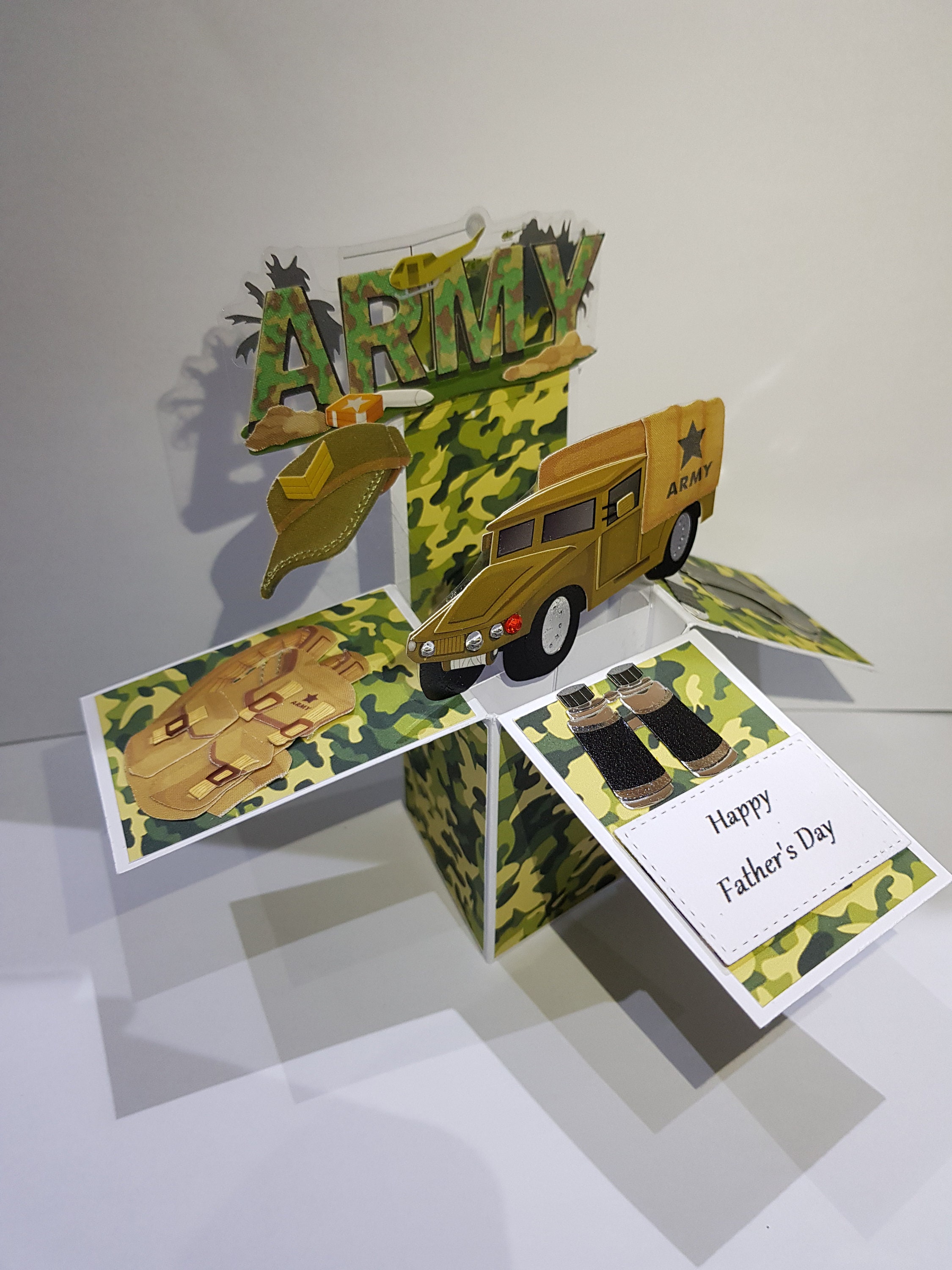 Army Pop up Box Cardhappy Birthday Pop up Boxfather's - Etsy UK