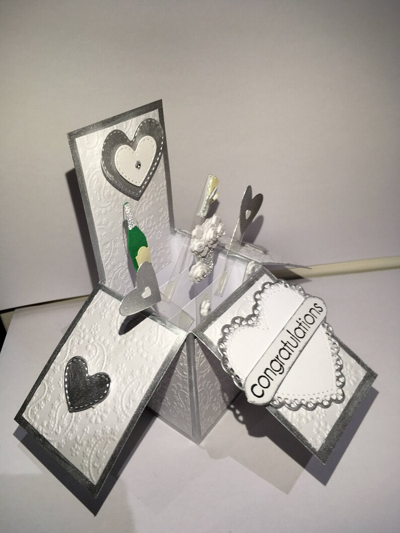 Wedding Pop up Box Cardcongratulations Pop up Card3d Card Champagne and ...