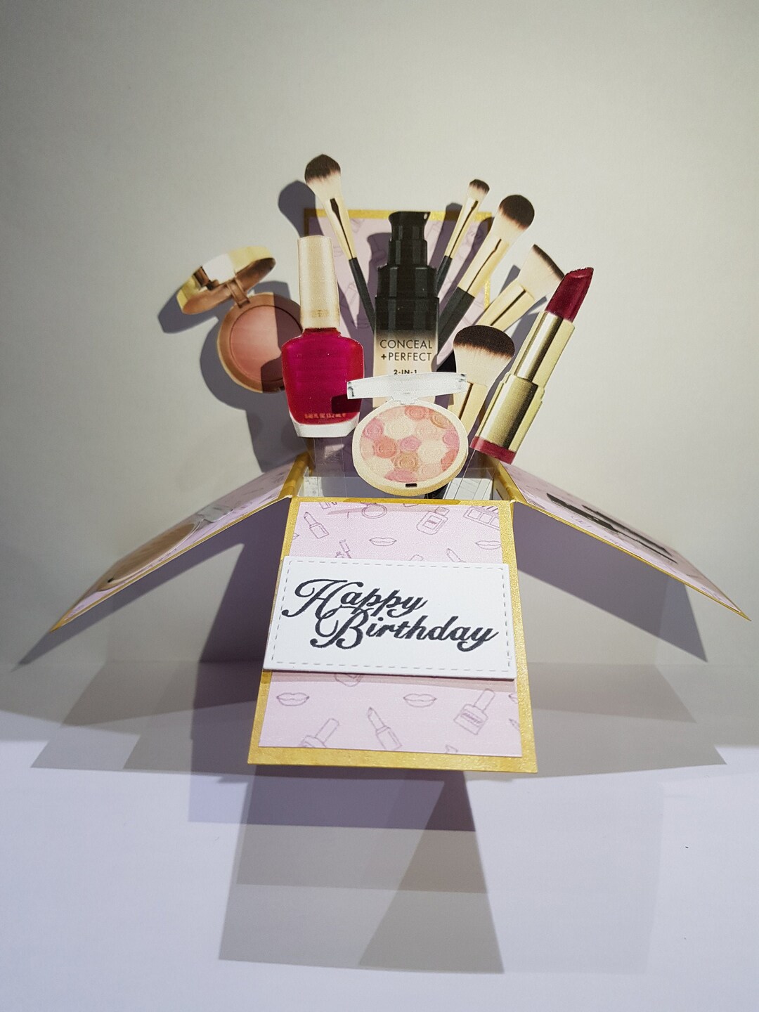Make-up Pop up Box Card3d Pop Uphappy Birthday Pop Upanniversarywell ...