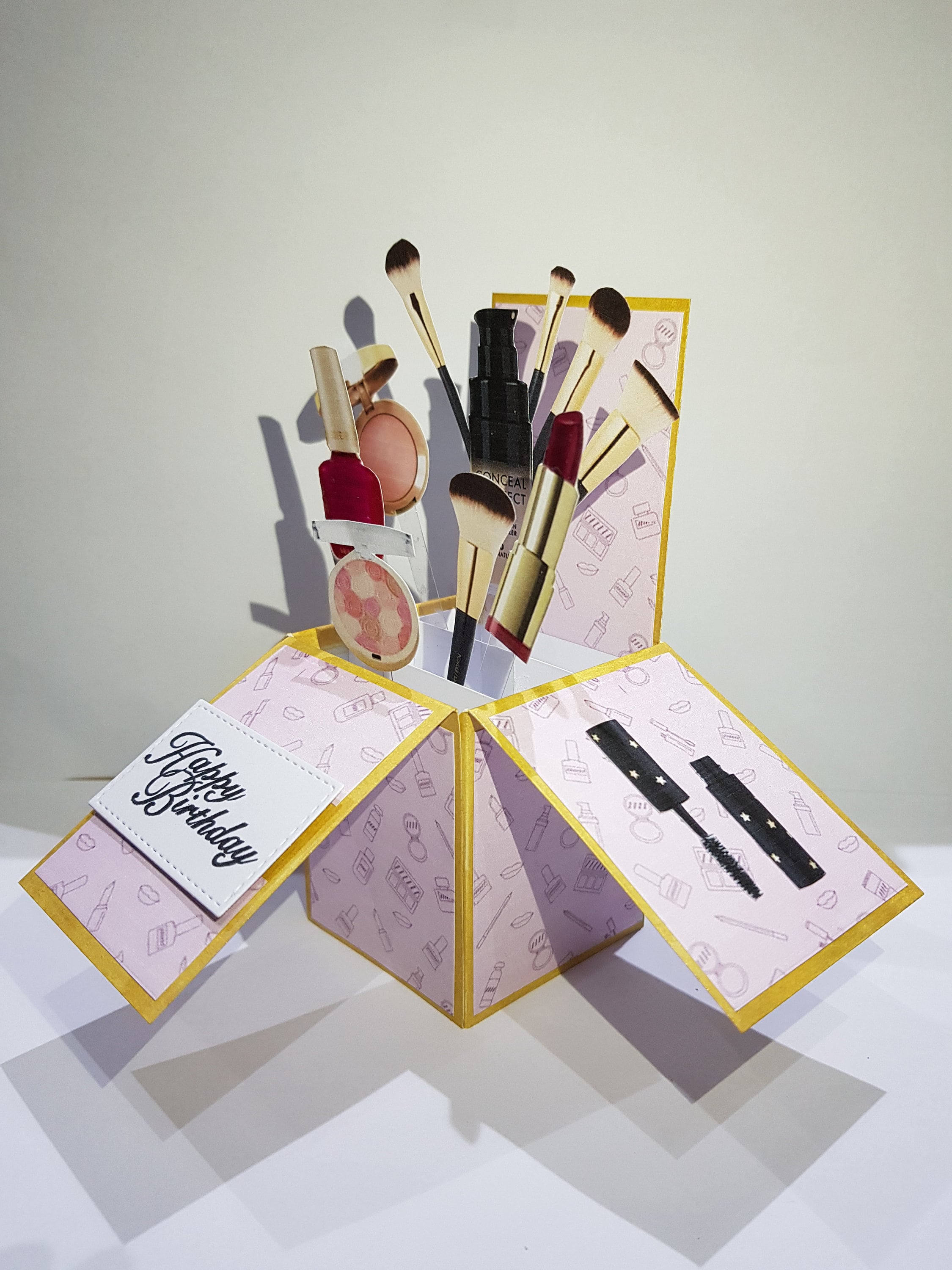 Make-up Pop up Box Card3d Pop Uphappy Birthday Pop - Etsy