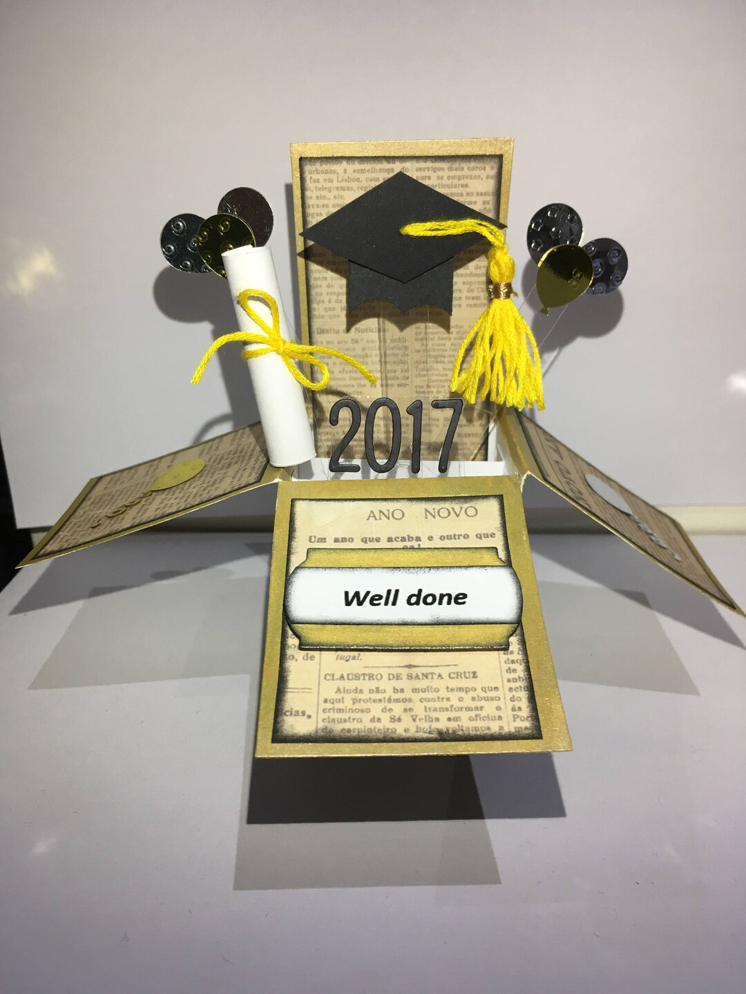 Graduation Pop up Box Card*well Done Pop up Card - Etsy