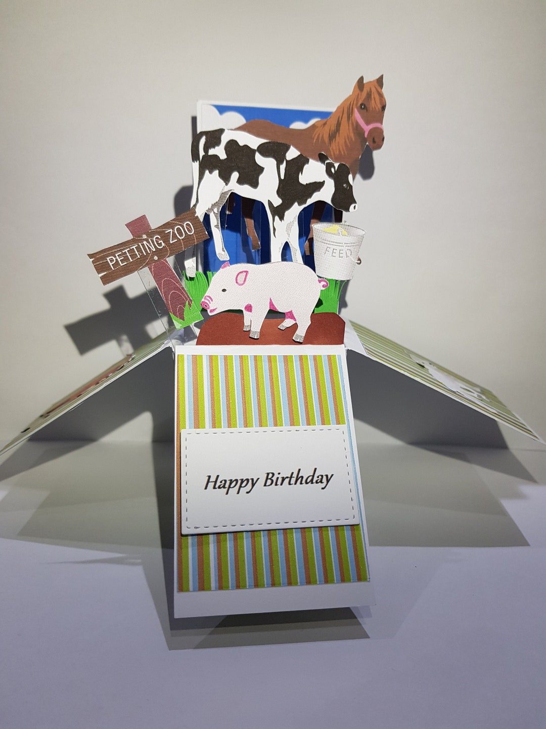 Old Macdonald Farm Animal Pop up Box Card*farm Pop up Card*3d Box Card ...