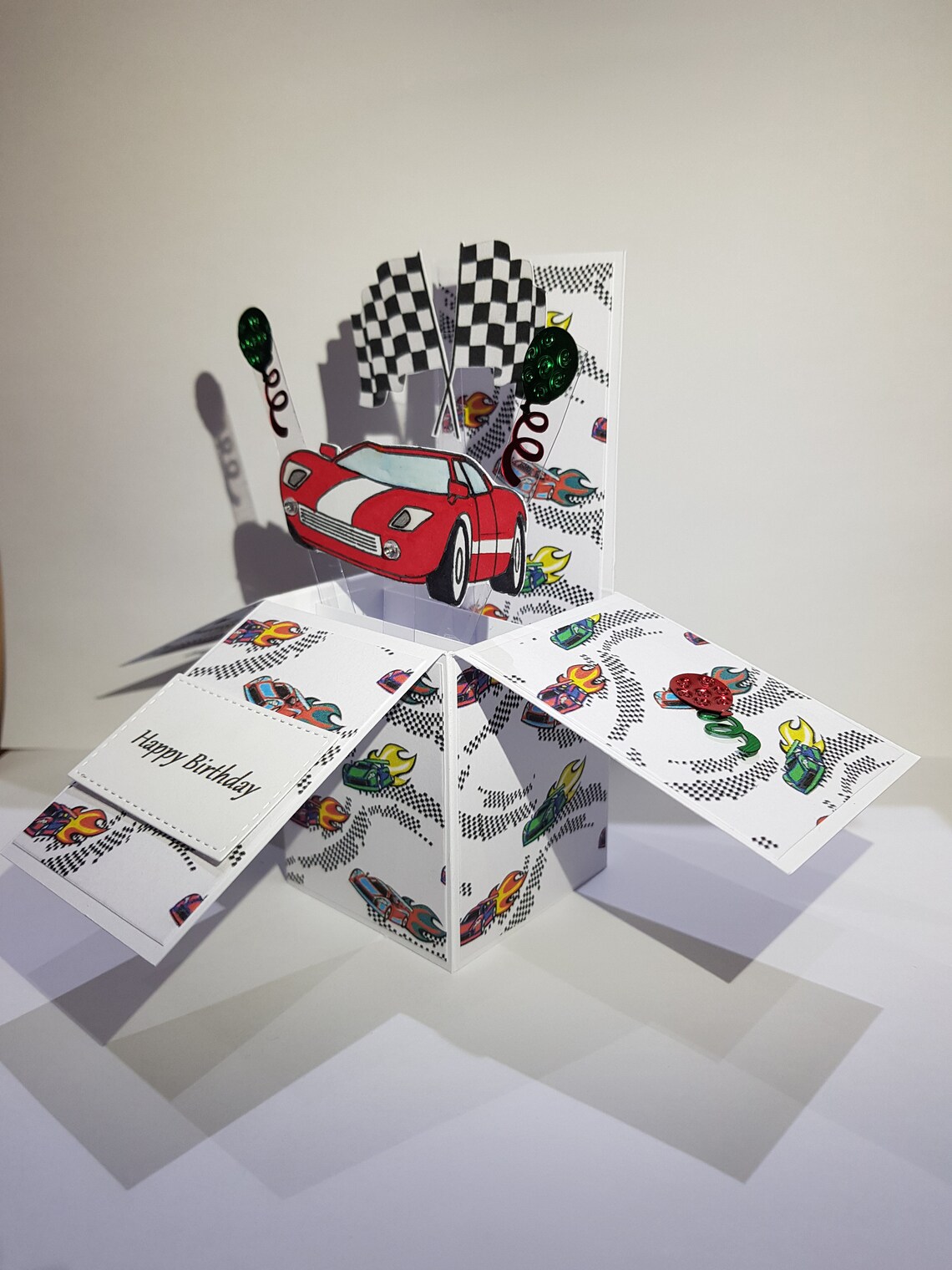 Racing Car Pop up Cardhappy Birthday Pop Upwell Done Pop - Etsy