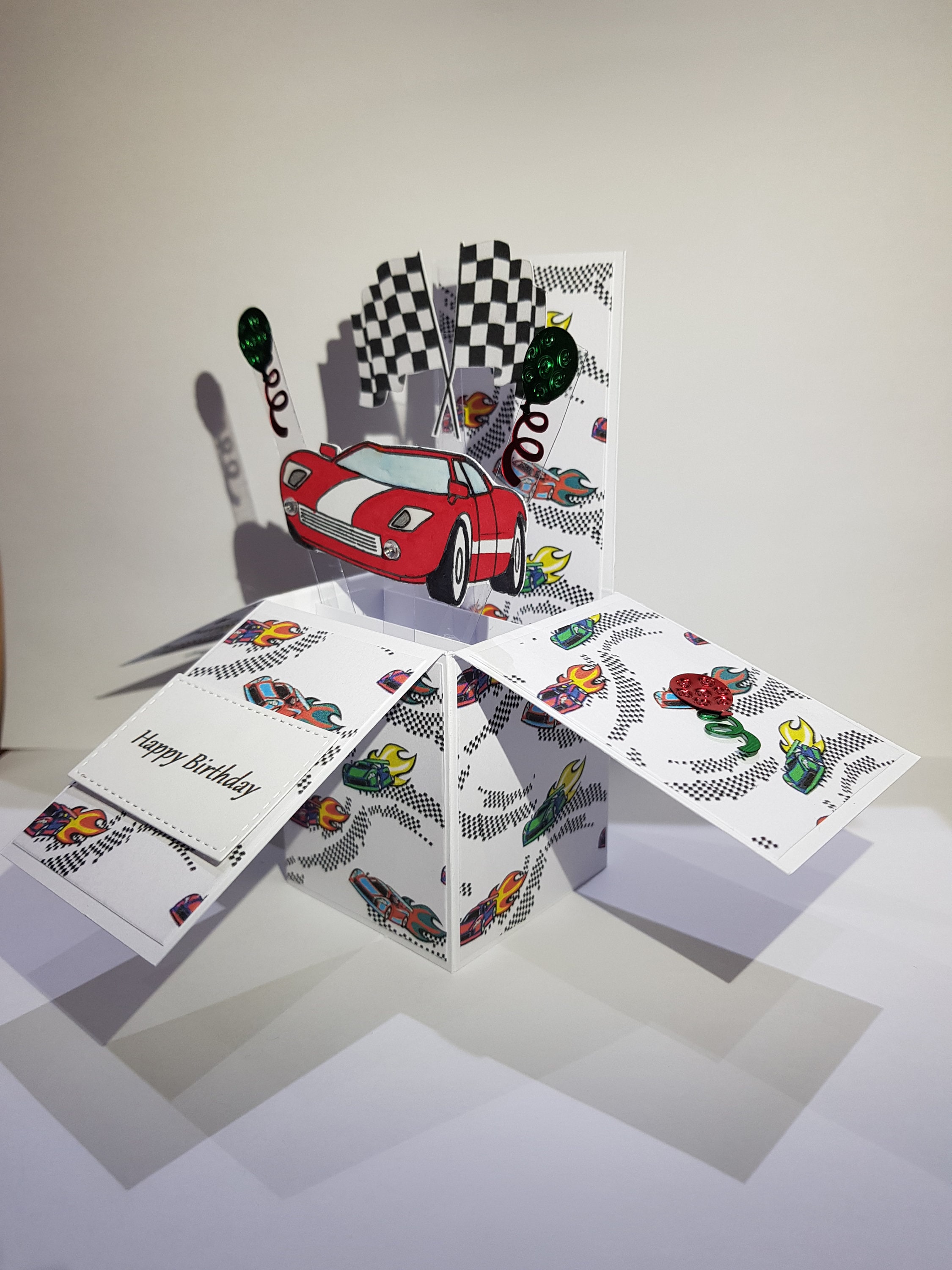 Racing Car Pop up Card*happy Birthday Pop Up*well Done Pop Up ...