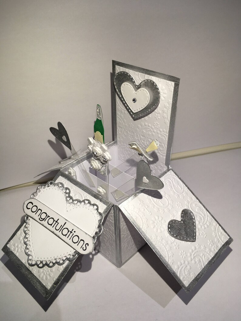 Wedding Pop up Box Cardcongratulations Pop up Card3d Card Champagne and ...