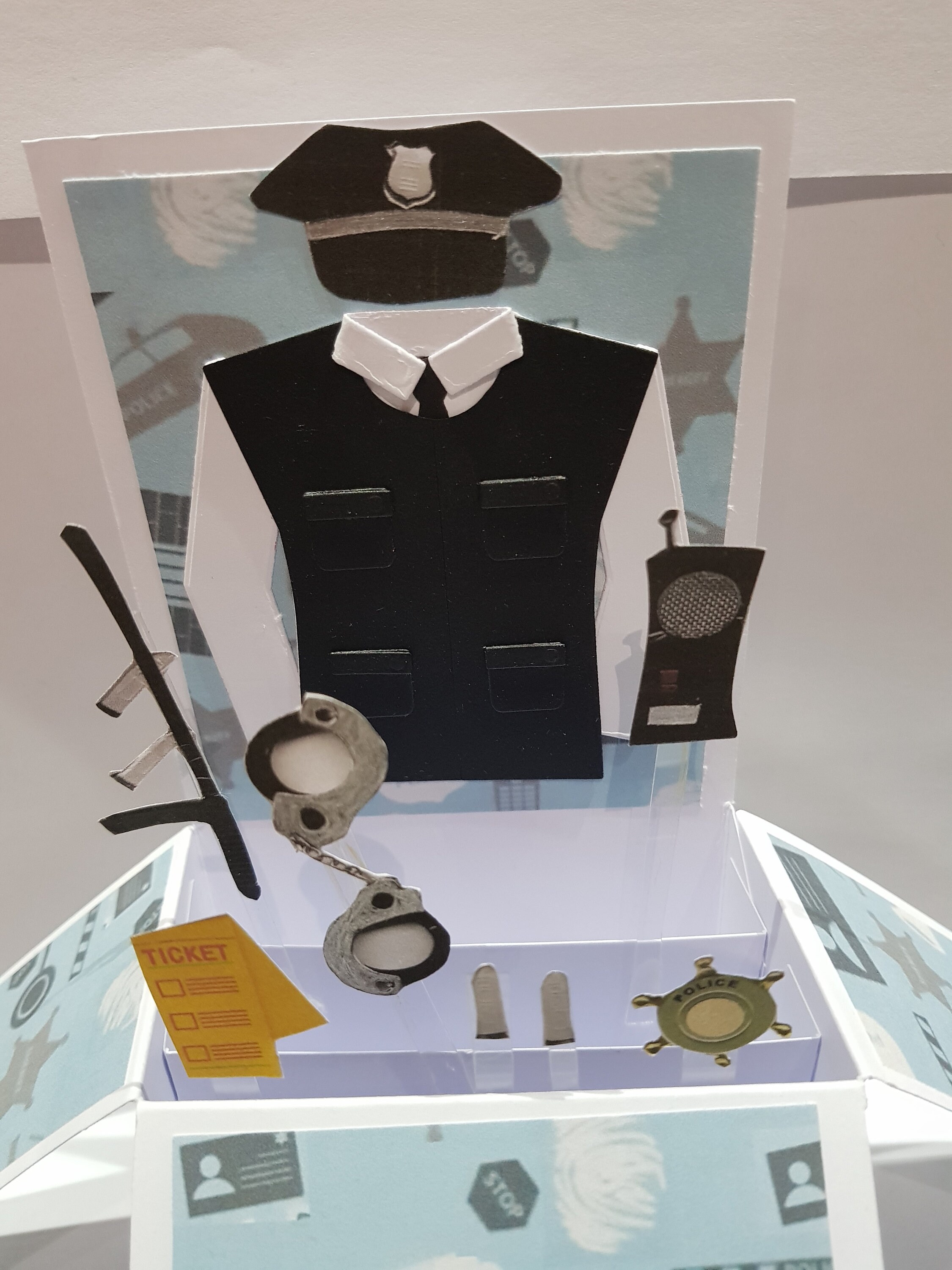 Police Pop up Box Card Happy Birthday Father's Daymother's Day ...