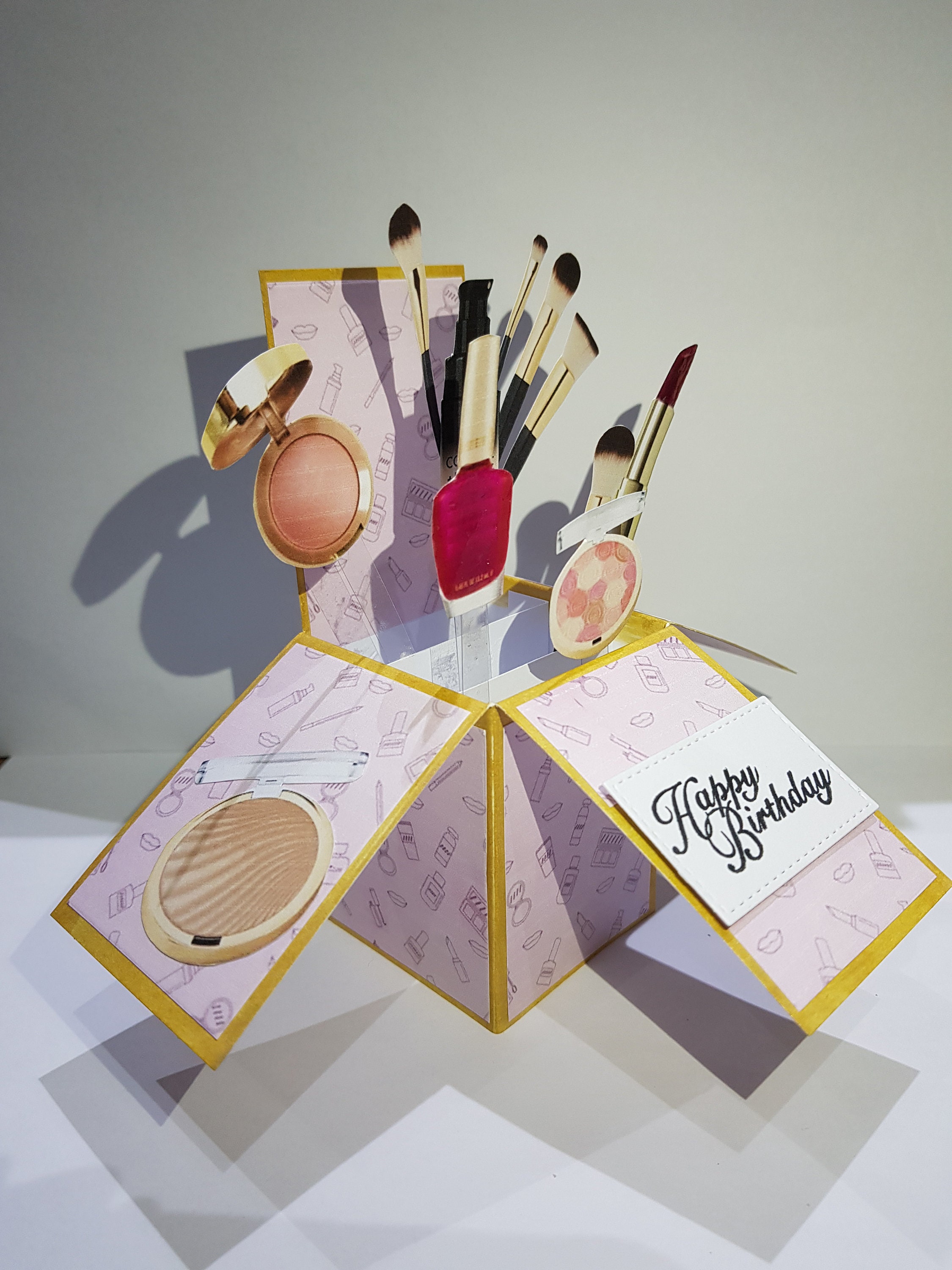 Make-up Pop up Box Card3d Pop Uphappy Birthday Pop - Etsy