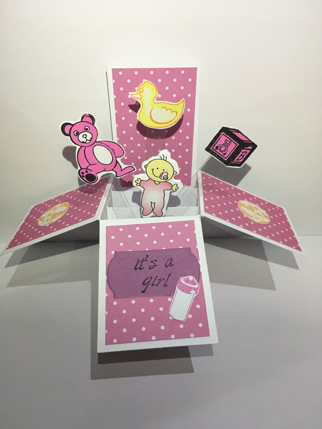 Newborn Baby Girl Pop up Card*its a Girl Pop up Box Card*3d Card*baby ...