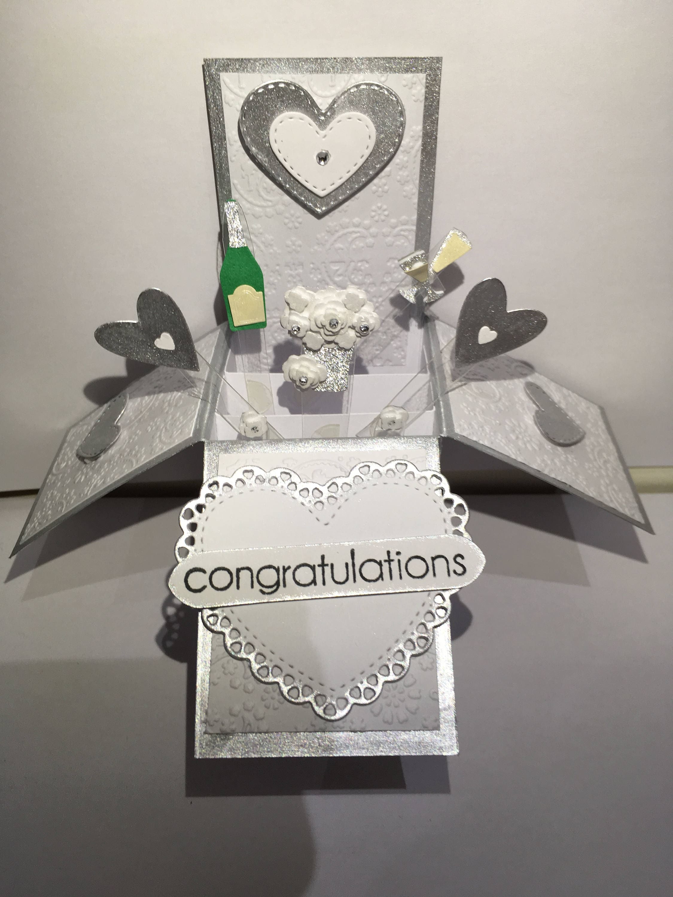 Wedding Pop up Box Cardcongratulations Pop up Card3d Card Champagne and ...