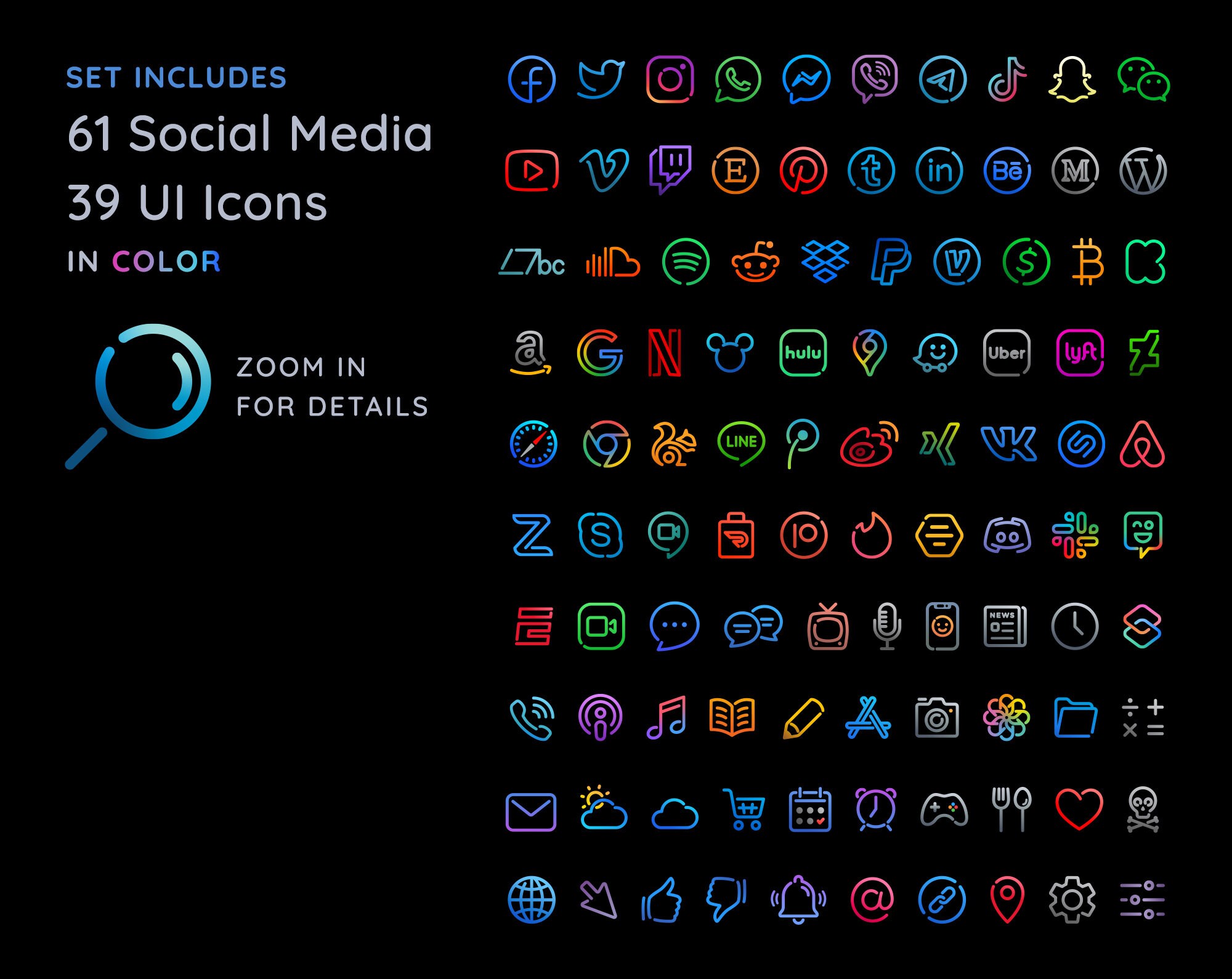 100 Essential Social Media & App Icons / Ios 14 App Icons / Minimalist ...