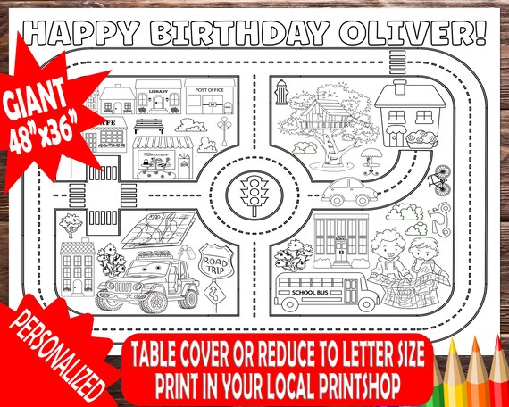 Road Map Coloring Page