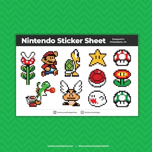 Nintendo Sticker Sheet | Sticker Pack | Retro Video Game Stickers - Etsy