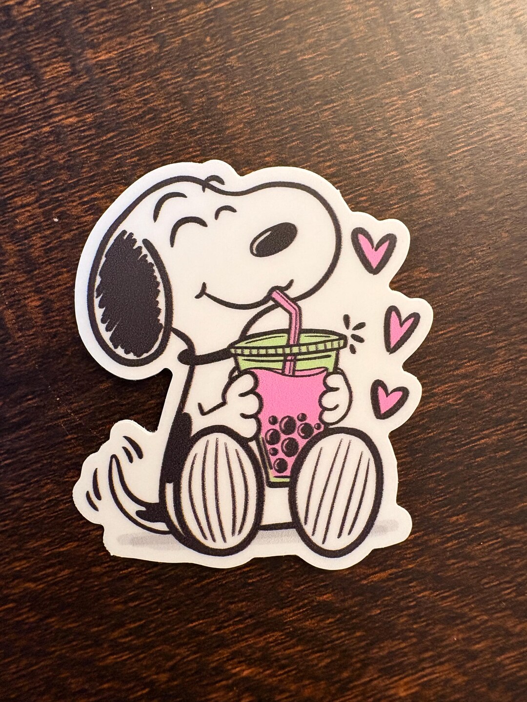Snoopy Boba Tea Vinyl Die-cut Sticker - Etsy UK