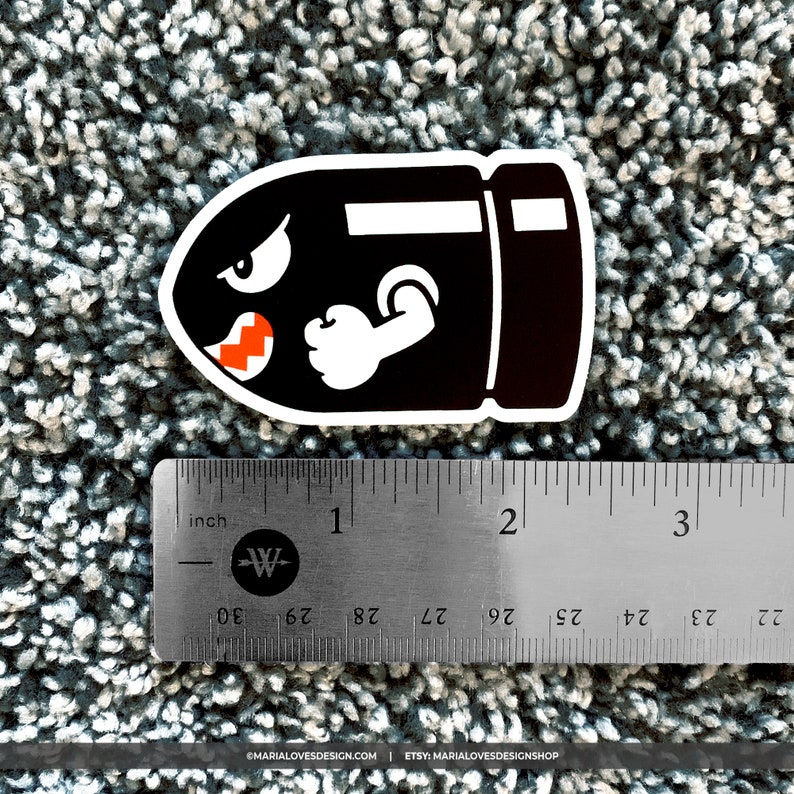 Nintendo Bullet Bill Vinyl Die-Cut Sticker Retro Video | Etsy