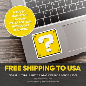 Super Mario Question Block Vinyl Die-cut Sticker | Retro Video Game ...