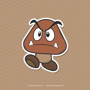 Nintendo Goomba Vinyl Die-cut Sticker | Retro Video Game Stickers - Etsy