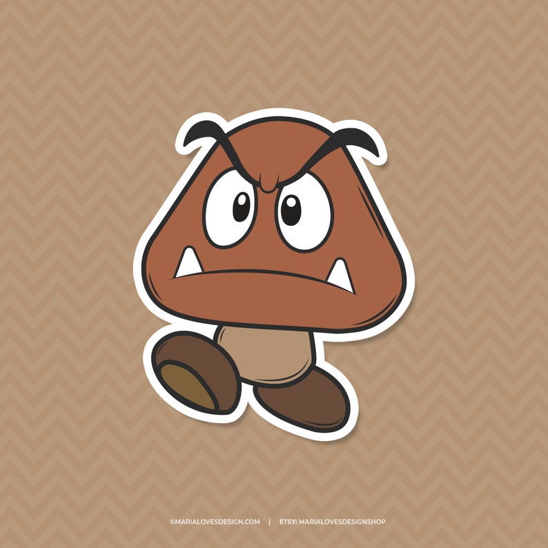 Nintendo Goomba Vinyl Die-cut Sticker - Etsy