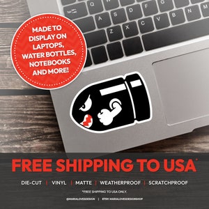 Nintendo Bullet Bill Vinyl Die-cut Sticker Retro Video Game Stickers - Etsy