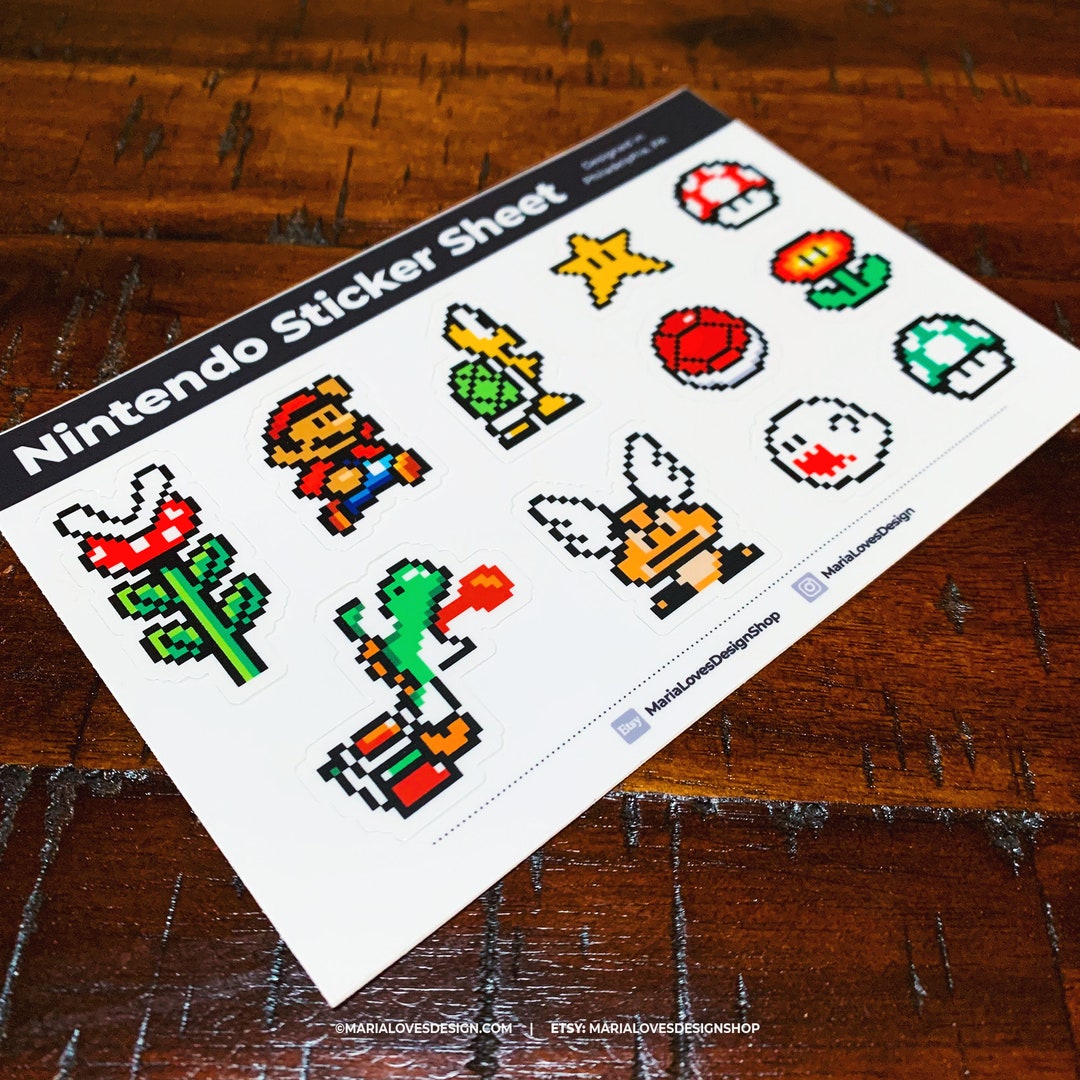 Nintendo Sticker Sheet | Sticker Pack | Retro Video Game Stickers - Etsy