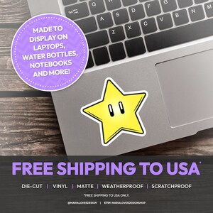 Nintendo Star Vinyl Die-cut Sticker | Retro Video Game Stickers - Etsy