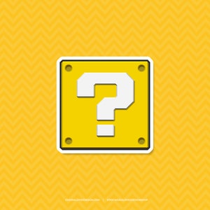 Super Mario Question Block Vinyl Die-cut Sticker | Retro Video Game ...