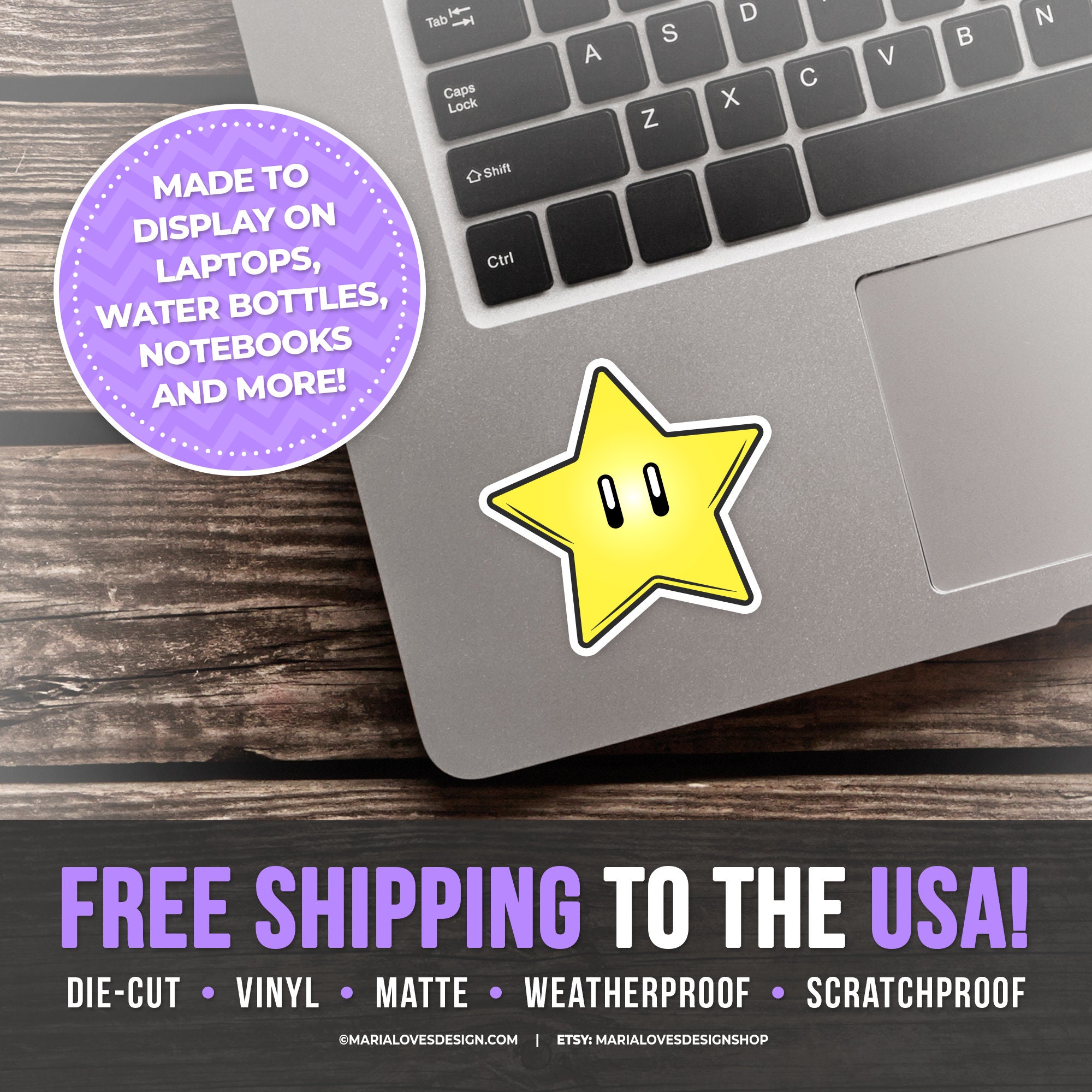 Nintendo Star Vinyl Die-Cut Sticker Retro Video Game | Etsy