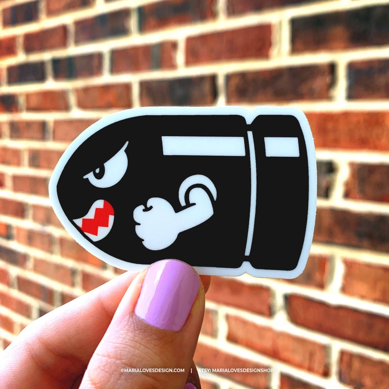 Nintendo Bullet Bill Vinyl Die-cut Sticker | Retro Video Game Stickers ...