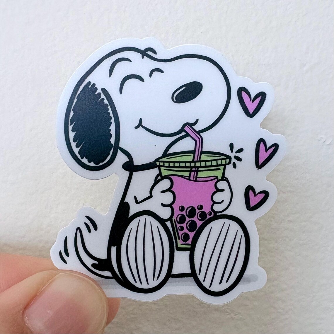 Snoopy Boba Tea Vinyl Die-cut Sticker - Etsy