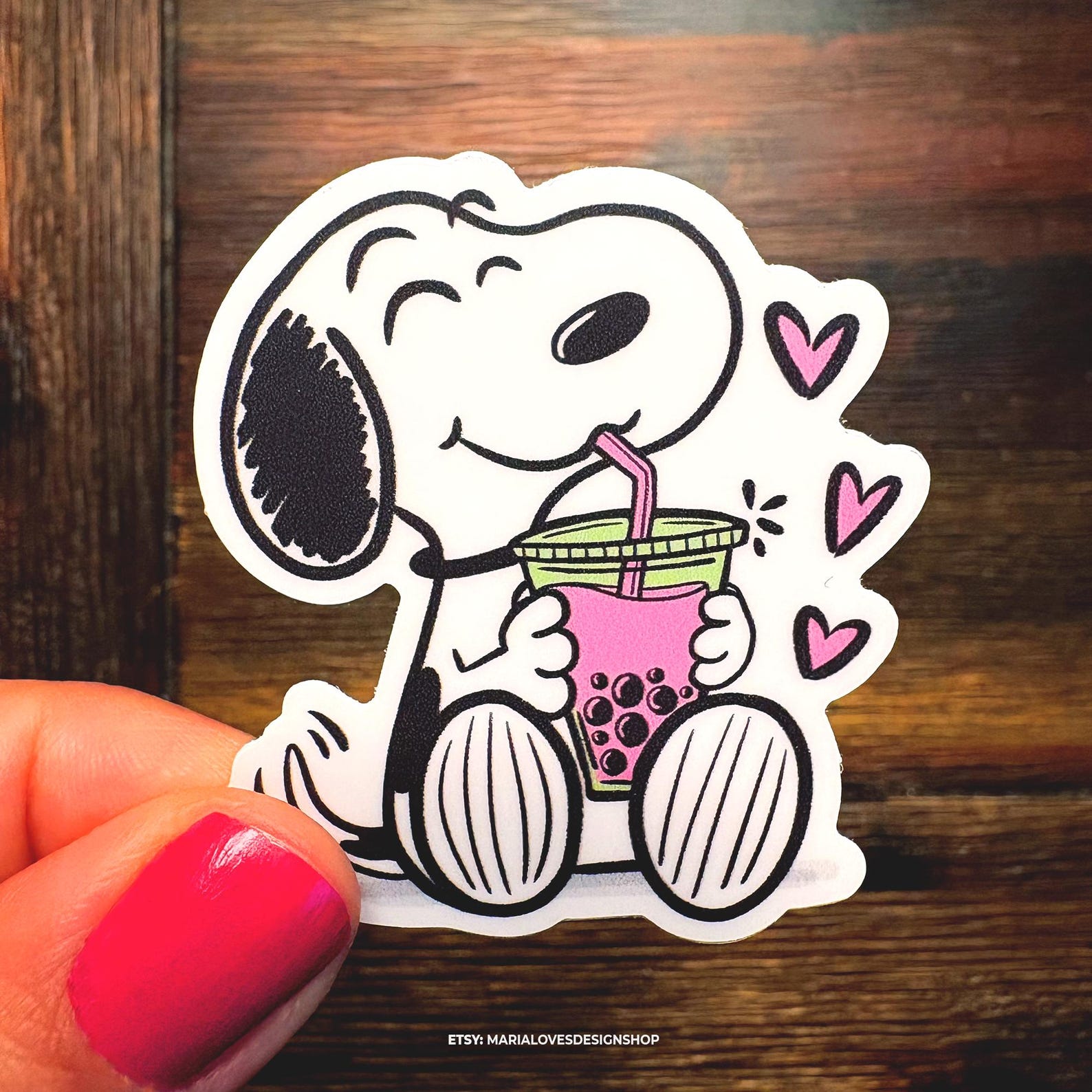 Snoopy Boba Tea Vinyl Die-cut Sticker - Etsy