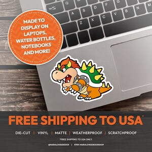 Bowser Vinyl Die-cut Sticker | Retro Nintendo Video Game Stickers - Etsy