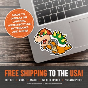 Bowser Vinyl Die-cut Sticker Retro Nintendo Video Game Stickers - Etsy