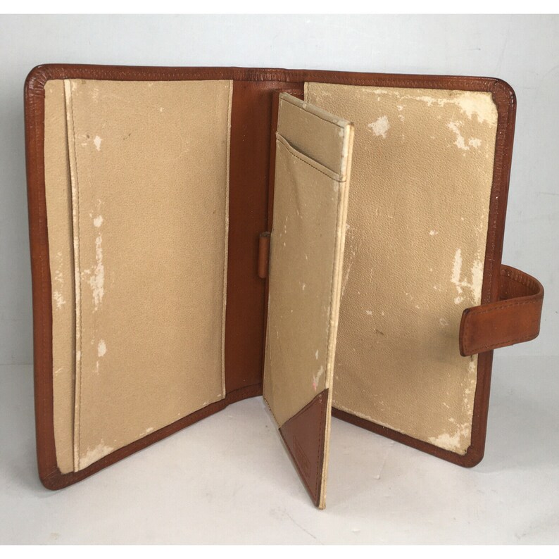 Dooney & Bourke Vtg SMALL Brown Leather Planner Agenda-made in USA ...