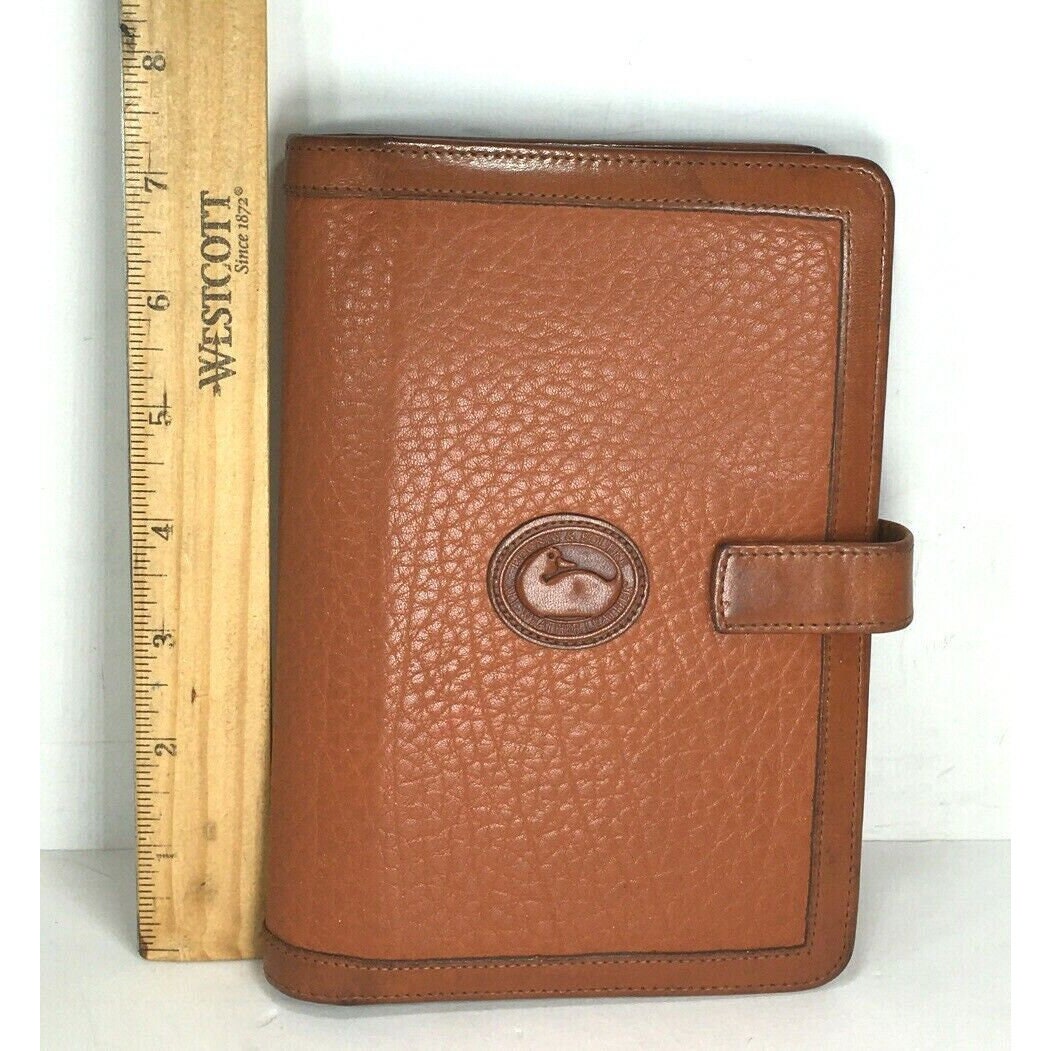 Dooney & Bourke Vtg SMALL Brown Leather Planner Agenda-made in USA ...