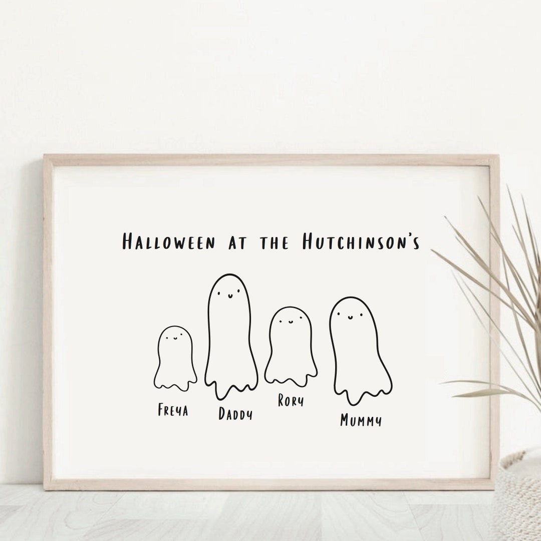 Personalised Family Ghost Print, Cute Halloween Decor - Etsy