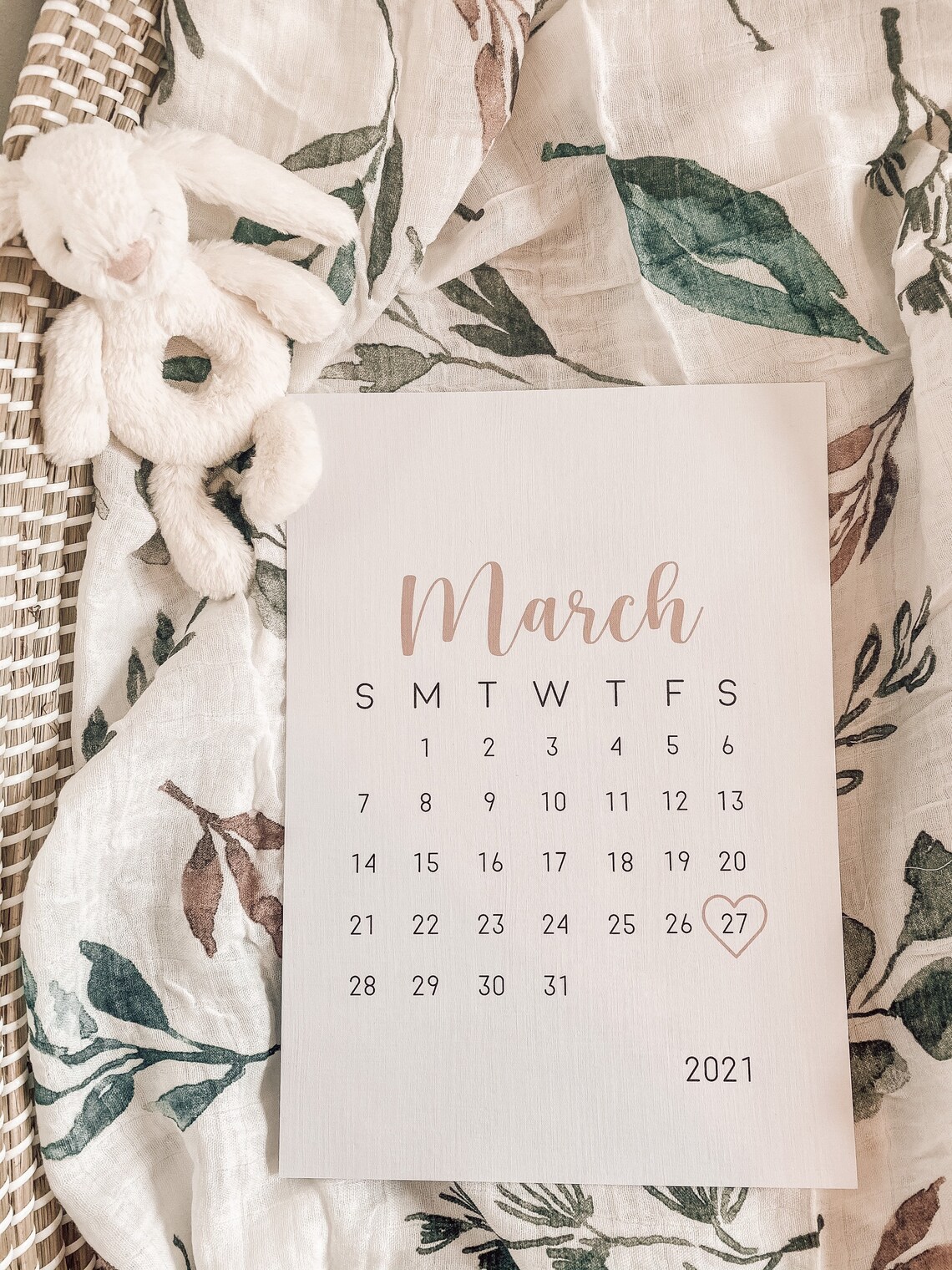 Birth Date Nursery Print New Baby Poster Neutral Playroom - Etsy