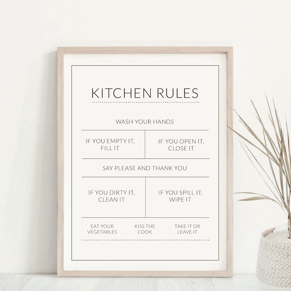 Kitchen Rules Sign, Kitchen Decor, Kitchen Poster, Kitchen Print - Etsy