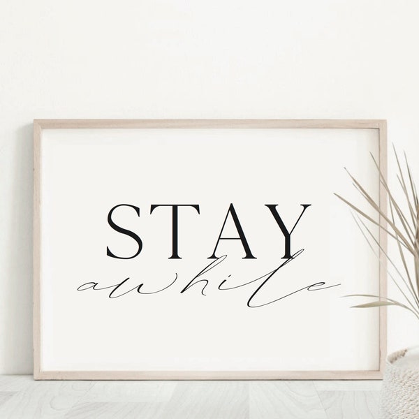 Stay Awhile Poster - Etsy