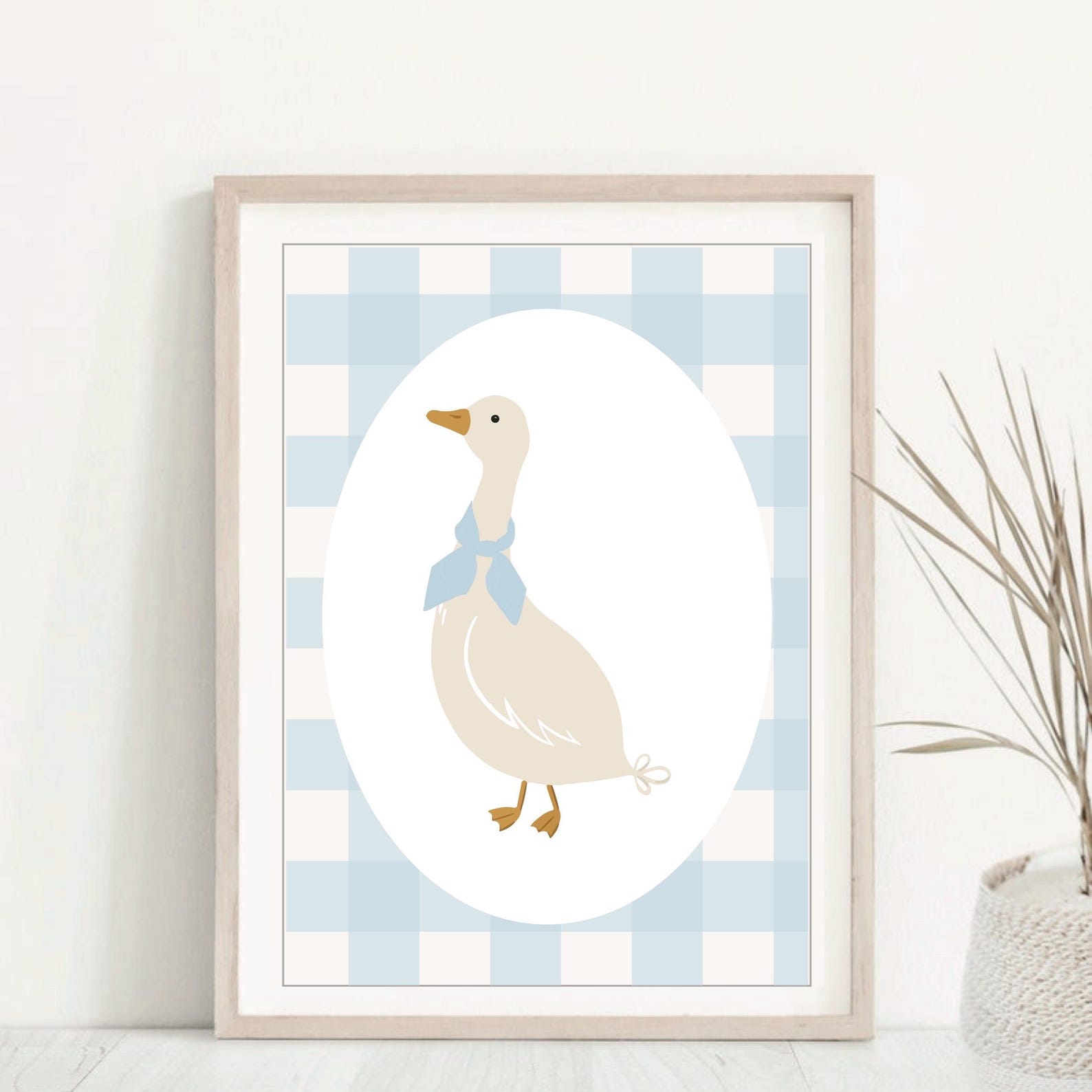 Gingham Goose Print, Cute Nursery Decor - Etsy