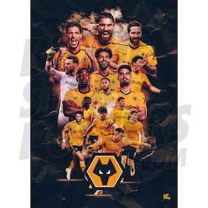 Wolverhampton Wanderers FC Player Montage 22/23 Poster - Officially ...