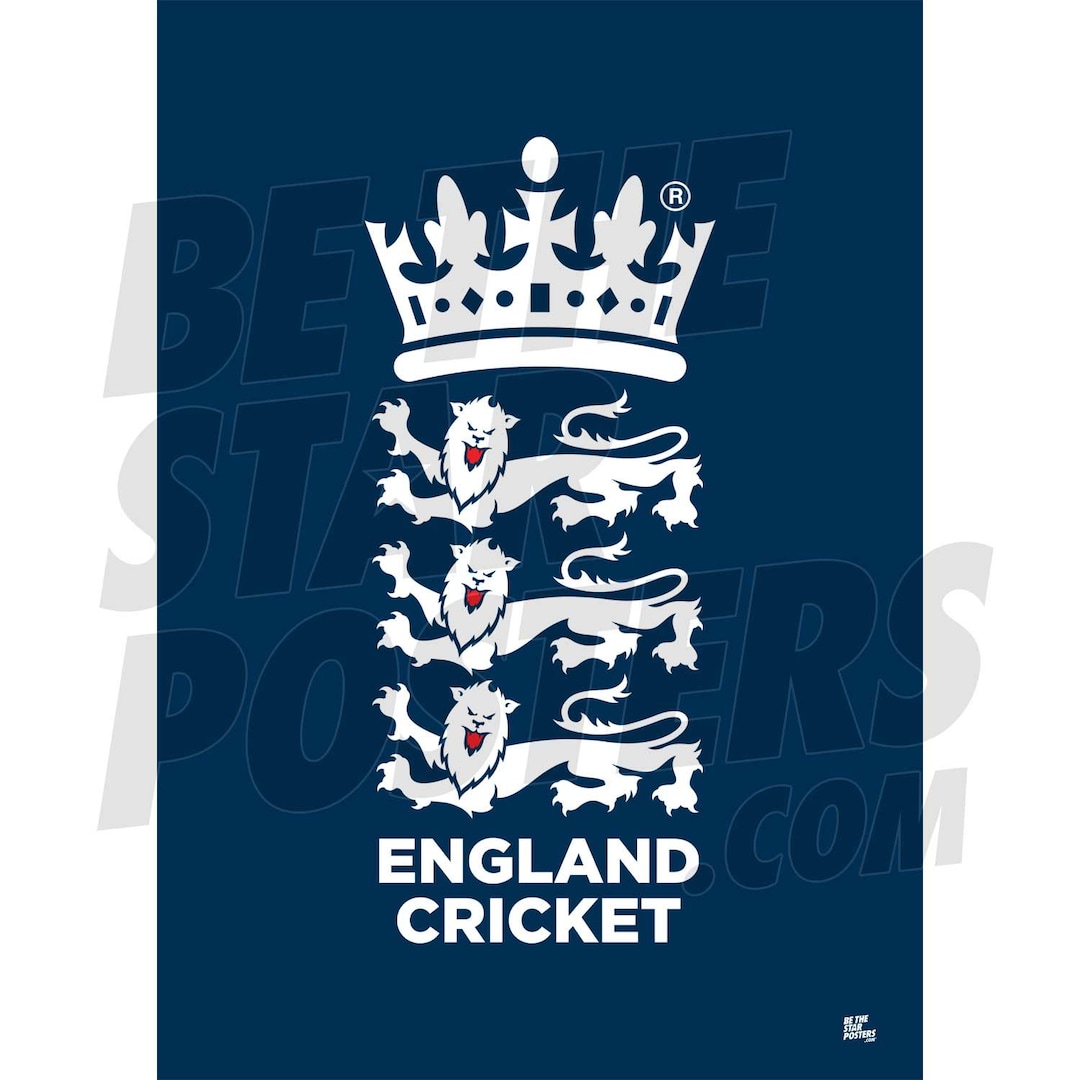 England Cricket Navy Crest Poster - Officially Licensed Product A4 / A3 ...