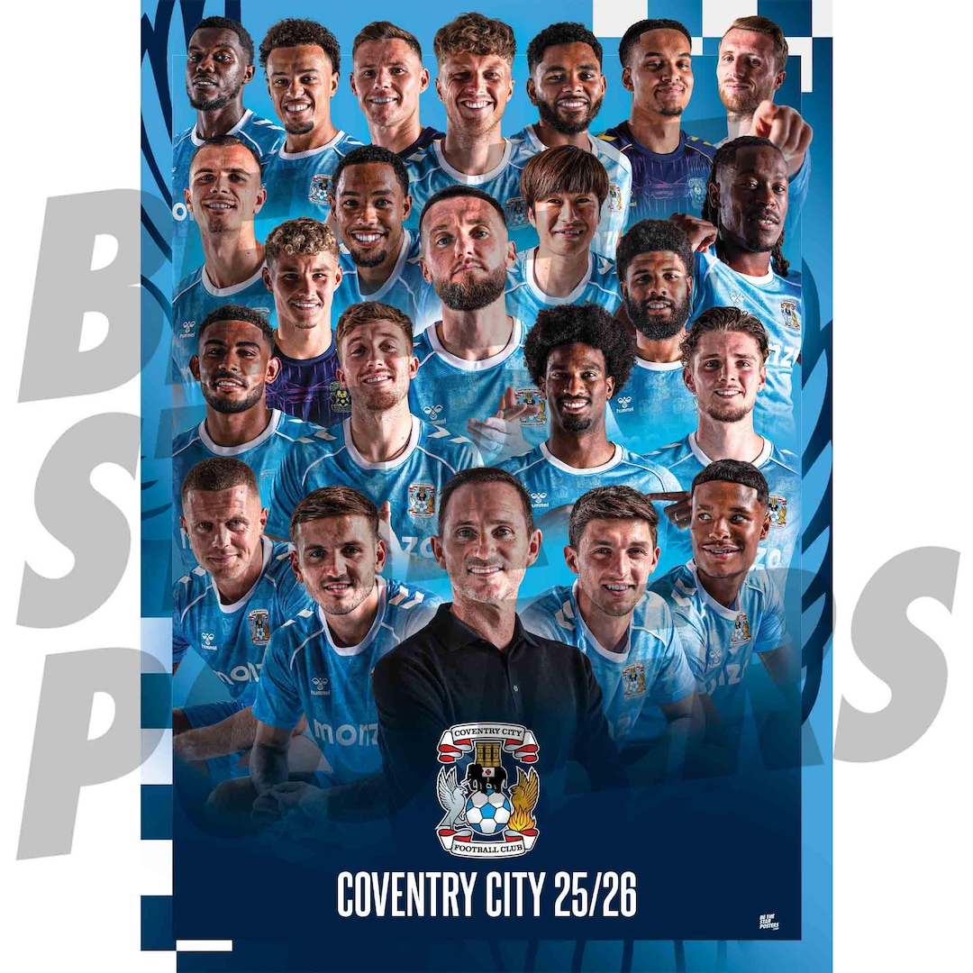 Coventry City FC 25/26 Squad Player Montage Poster - Officially ...